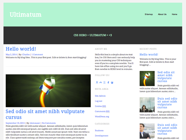 Ultimatum Wp Theme Framework and CSS Hero