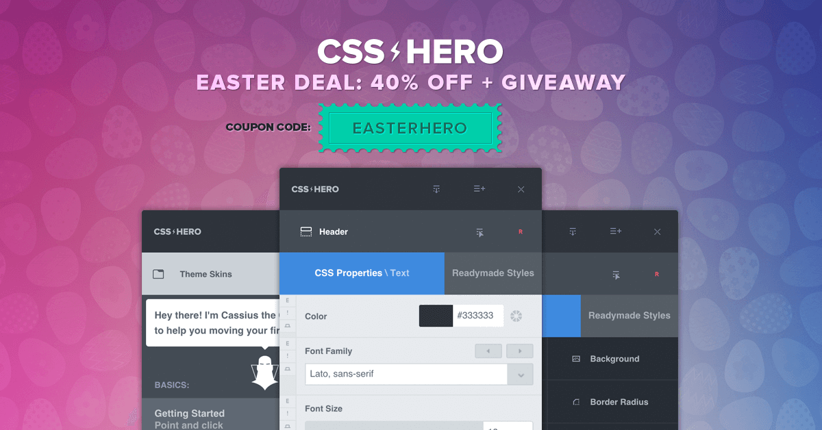 Easter 40% Discount and Giveaway - CSS Hero