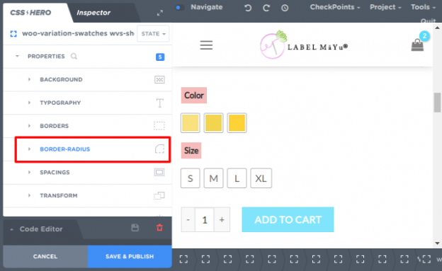 How to add a background color to a product variation label using CSS ...