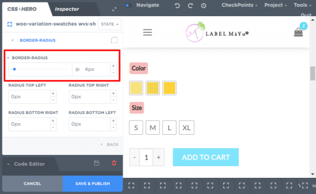 How to add a background color to a product variation label using CSS ...