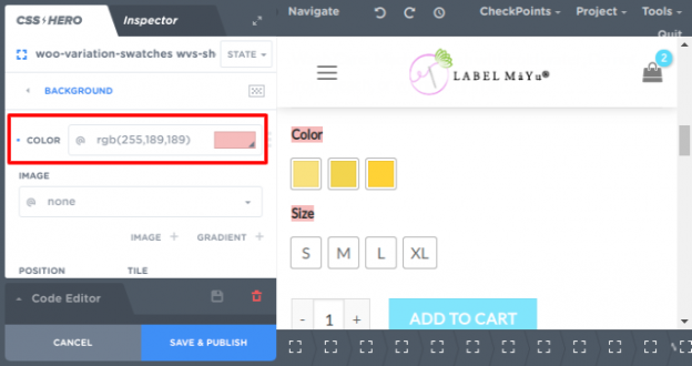 How to add a background color to a product variation label using CSS ...