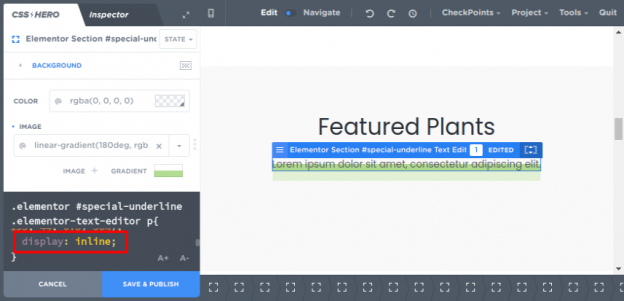 How to achieve a special underline with CSS Hero? - CSS Hero